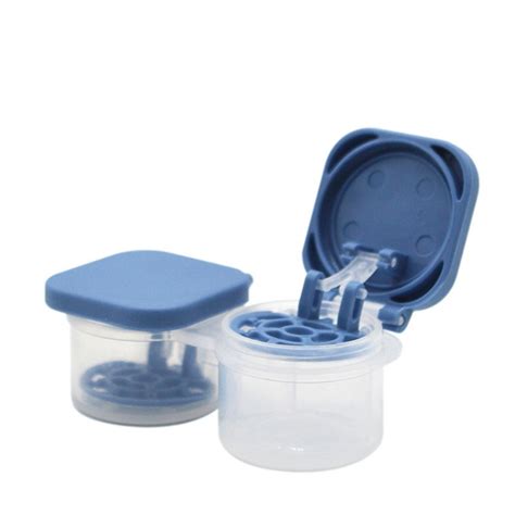 2 Pcs 자동 렌즈 제거 화장품 케이스 콘택트 렌즈 보관 휴대용 더블 박스 잉크 블루