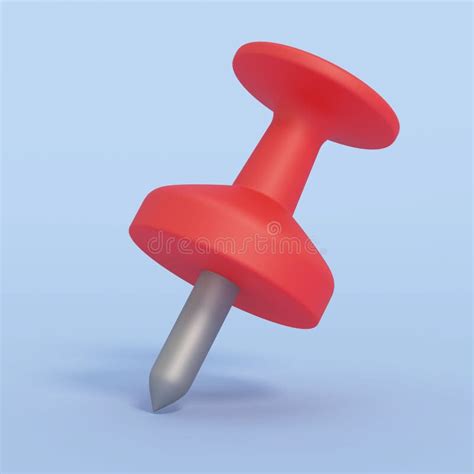 Cartoon Red Pushpin Icon Isolated On Blue Background 3d Illustration