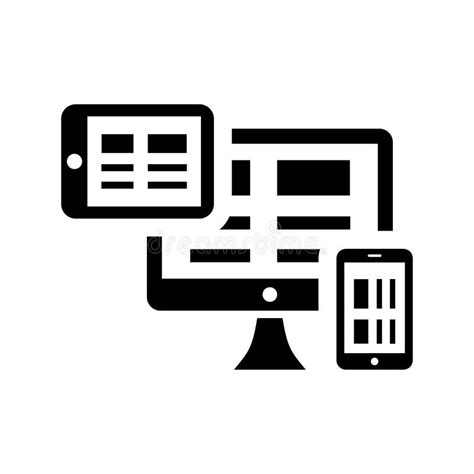 Responsive Adaptive Design Icon Black Vector Design Stock Illustration Illustration Of