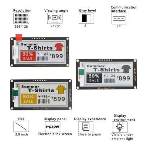 E Paper E Ink Module MH ET LIVE Black Red