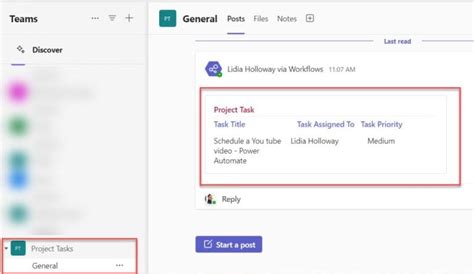 post an adaptive card to microsoft teams using power automate