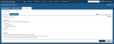 reviewing your user preferences usa staffing online help