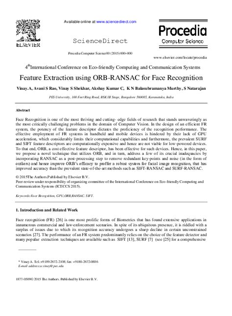 pdf feature extraction using orb ransac for face recognition