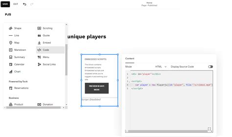 Squarespace Integration Docs Playerjs