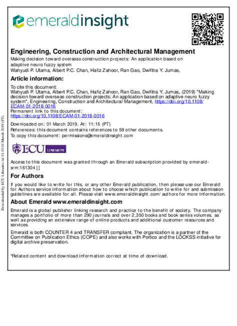 pdf making decision toward overseas construction projects an