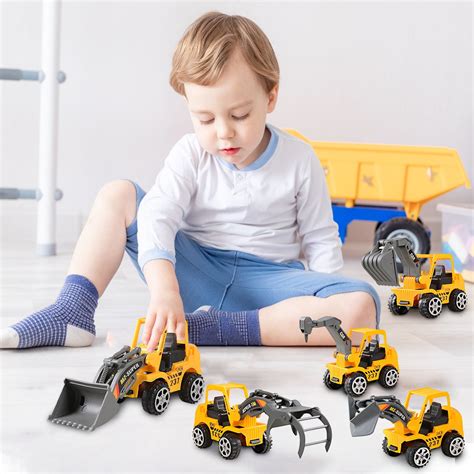 Mini Construction Vehicle Model Set 6pcs Simulation Excavator