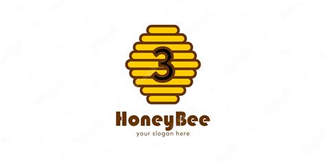 Premium Vector Bee Nest Logo Design With Letter 3 Premium Vector Bee Nest Logo Design With Letter 3