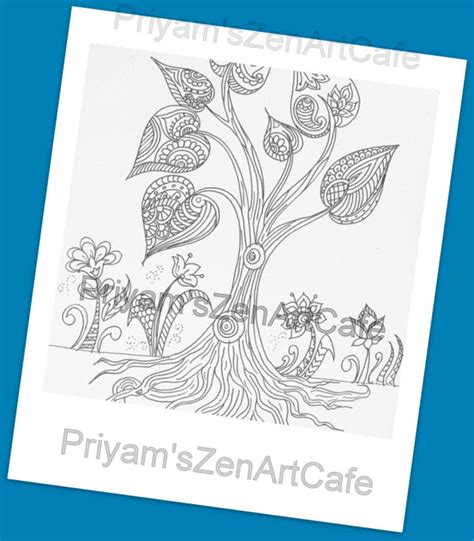 Tree Of Life Instant Download Printable Art Adult Coloring Etsy