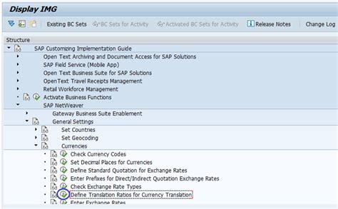SAP FI Translation Ratios For Currency Translation