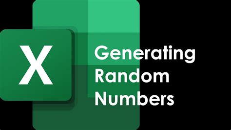 Generating Random Numbers In Excel Youtube