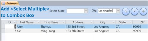 Search Multiple Items Using Combo Boxes And List Boxes