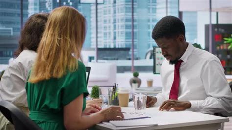 Job Seeker At Interview Writing His Name On Application Form People Stock Footage Ft Job