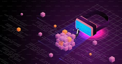 미래의 사용자와 디지털 장치를 위한 무한한 가상 현실 기술인 3d 메타버스를 경험하십시오 블록체인 혁신 연결 아이소메트릭 벡터 일러스트레이션 사진 Unsplash의