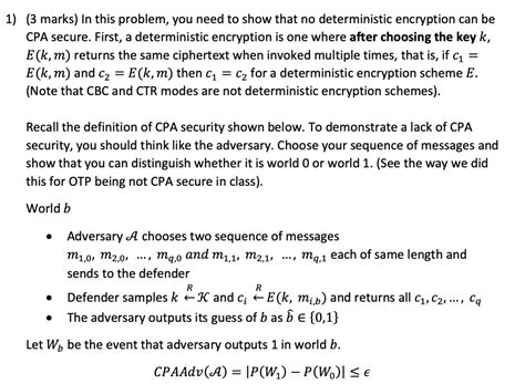 Solved 3 Marks In This Problem You Need To Show That No