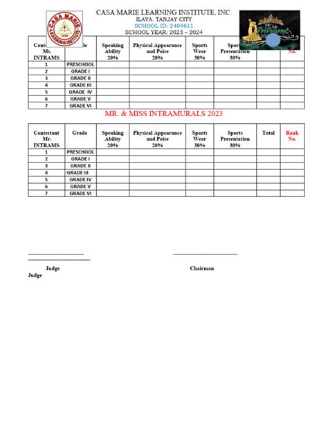 Criteria For Mr And Miss Intrams 2018 Pdf