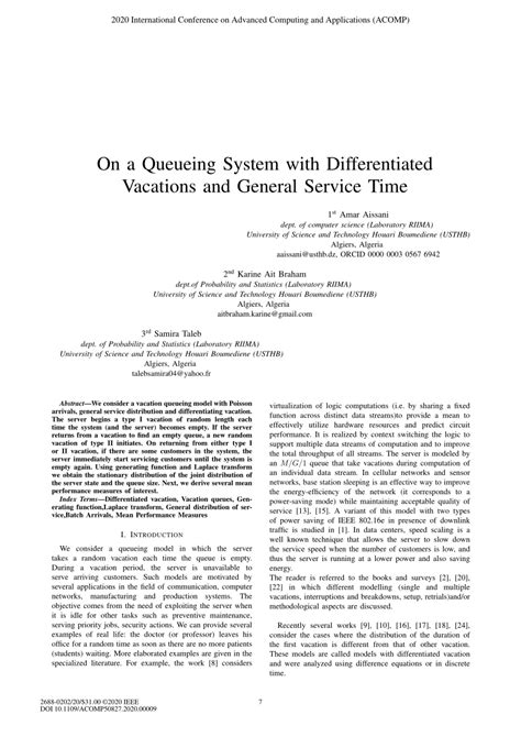 pdf on a queueing system with differentiated vacations and general