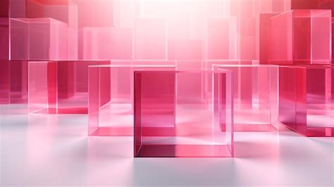 Premium Ai Image Abstract Geometric Background Translucent In Red 3d Render