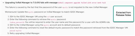 Vcf On Vxrail Upgrade To 4011 ‘mystic User Password Reset