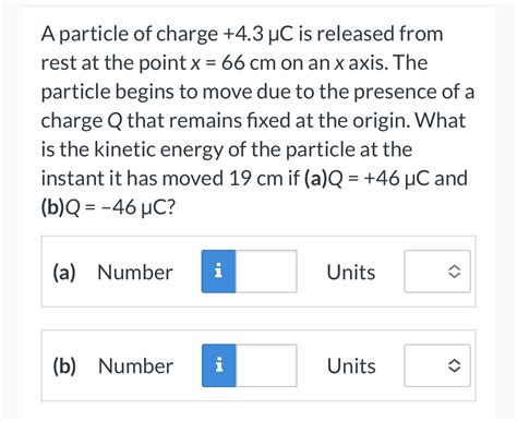 solved a particle of charge 4 3μc ﻿is released from rest at