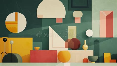 Playful Geometric Shapes In Modern Color Palette Stock Image Image Of Decor Artistic 360941747