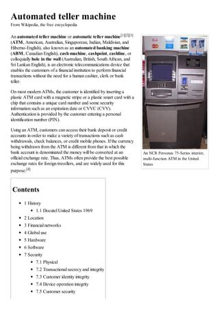 Automated Teller Machine Wikipedia The Free Encyclopedia Pdf