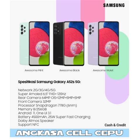 Jual SAMSUNG GALAXY A52S 5G 8 256GB RESMI NEW Shopee Indonesia