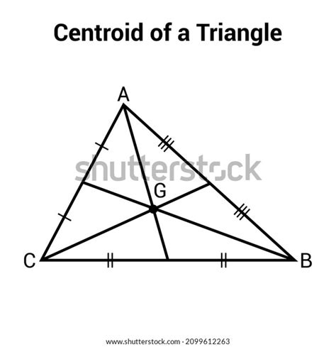 Centroid Triangle Intersection Three Medians Stock Vector Royalty Free 2099612263 Shutterstock