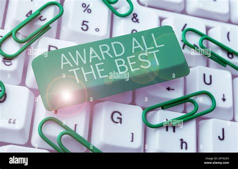 Sign Displaying Award All The Best Word Written On Prize And Other Mark Of Recognition Given In