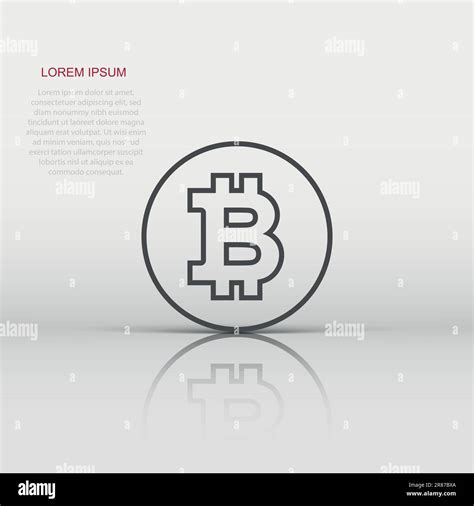 Bitcoin Icon In Flat Style Blockchain Vector Illustration On White Isolated Background