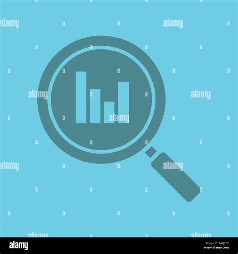 Statistics Search Glyph Color Icon Silhouette Symbol Digital Charts Magnifying Glass With