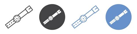 Watch Icon Flat Line Symbol Set 50014251 Vector Art At Vecteezy