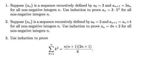 solved 1 suppose an is a sequence recursively defined by ao