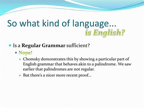 PPT The Chomsky Hierarchy And The Complexity Of The English Language PowerPoint Presentation