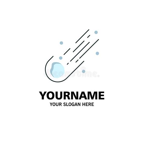 Asteroid Astronomy Meteor Space Comet Flat Color Icon Vector Stock Vector Illustration Of