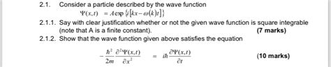 Solved 21 ﻿consider A Particle Described By The Wave