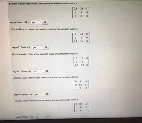 Solved Is The Markov Chain Whose Transition Matrix Whose Chegg