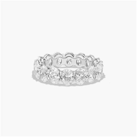 Eternity Ring With 5 Ctw Oval Cut Lab Grown Diamonds In 14k White Gold