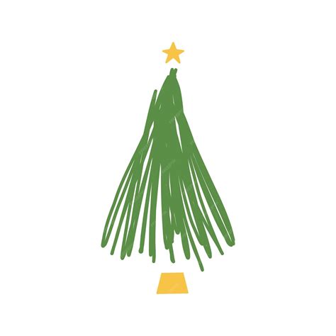 Premium Vector Flat Hand Drawn Christmas Tree Illustration