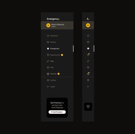 This Ui Design Showcases A Dark Themed Collapsible Sidebar Navigation