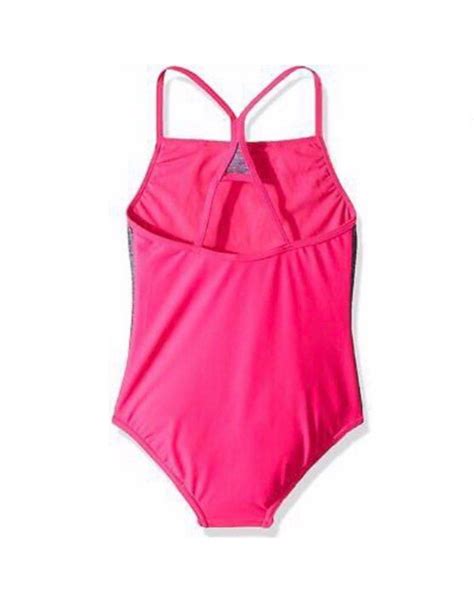 14y Speedo Girls Heather Thin Strap Pink One Piece Swimsuit Womens
