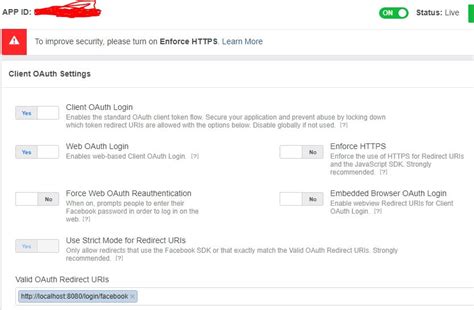 Spring Boot Facebook Oauth2 Authentication Failure Could Not Obtain Access Token Stack Overflow
