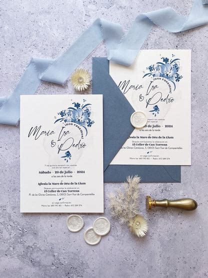 Invitaciones Con Flores Azules Invitaciones Muy Mío Diseño De
