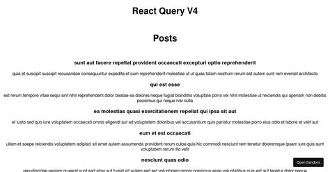 React Query V4 Usages Codesandbox
