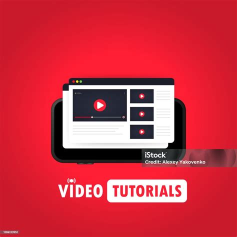 스마트 폰 일러스트로 비디오를 시청합니다 거리 교육 개념 웨비나 비디오 자습서 온라인 스트리밍 격리된 배경의 벡터입니다 Eps 10 장치 화면에 대한 스톡 벡터 아트 및