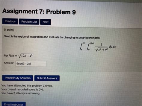 Solved Assignment 7 Problem 9 Previous Next Problem List 1
