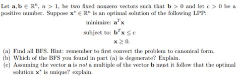 Solved Let A BRn N Be Two Fixed Nonzero Vectors Such Chegg