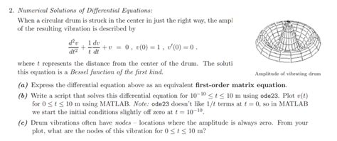 Solved Numerical Solutions Of Differential Equations Chegg