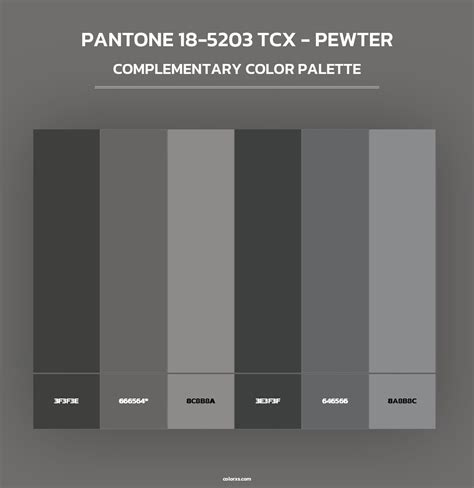 Pantone 18 5203 Tcx Pewter Color Palettes