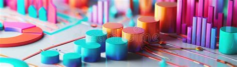3d Render Icon Histogram With Vibrant 3d Objects Showcasing Data