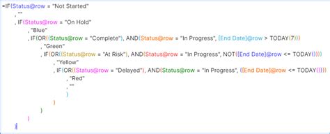 Formula To Auto Populate Health Based On End Date And Status Columns